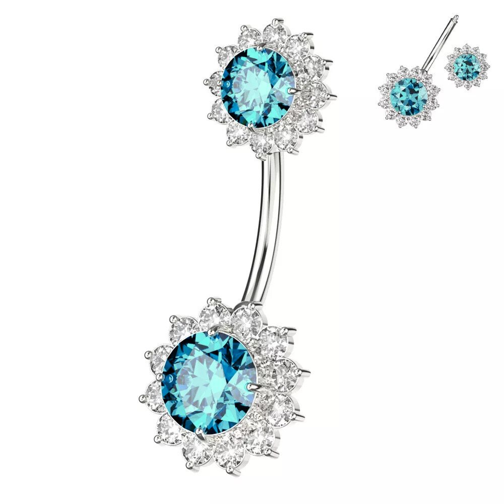 Titanium navel ring with butterfly decoration (AB) | Jewelry store ...